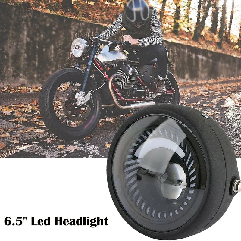 Motorcycle LED Headlight Round Light for Cruisers Choppers Cafe Racer ...
