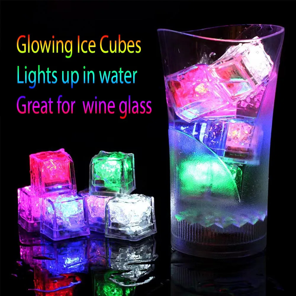 12PCS-LED-Ice-Cube-Shape-Lights-Liquid-Activated-Submersible-Reusable ...