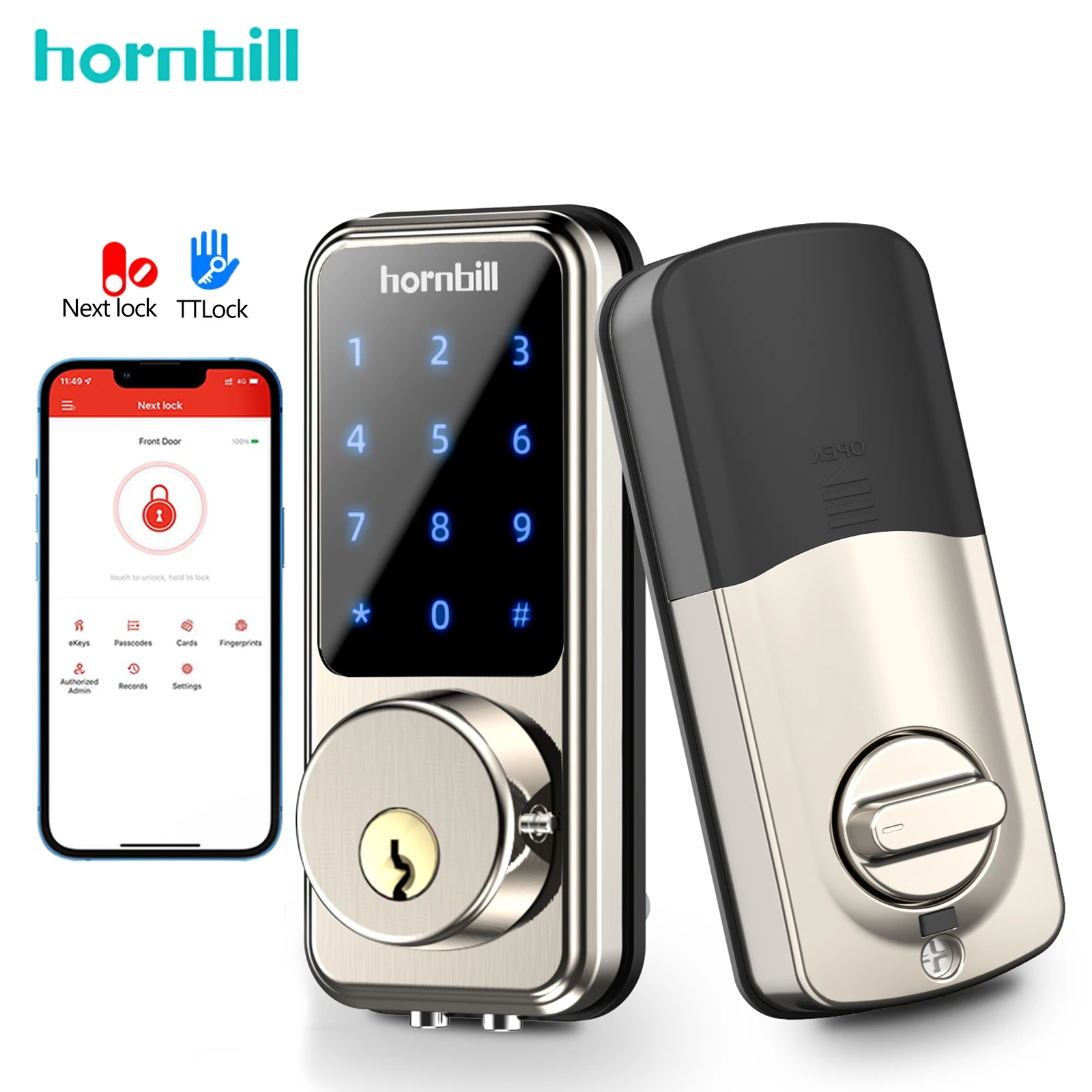 Hornbill-Smart-Front-Door-Lock-Deadbolt-Keyless-Entry-Locks-Electronic ...