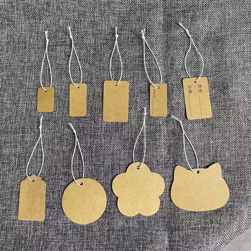 100pcs-Blank-Gift-Tag-Kraft-Paper-Hang-Tags-Label-With-Ropes-Gift ...
