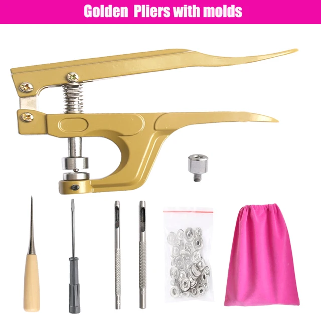 Kits de Botones de cierre a presión de Metal, alicates de instalación ...