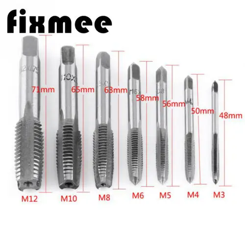 7pcs-M3-M4-M5-M6-M8-M10-M12-Bearing-Steel-Machine-Spiral-Point-Straight ...