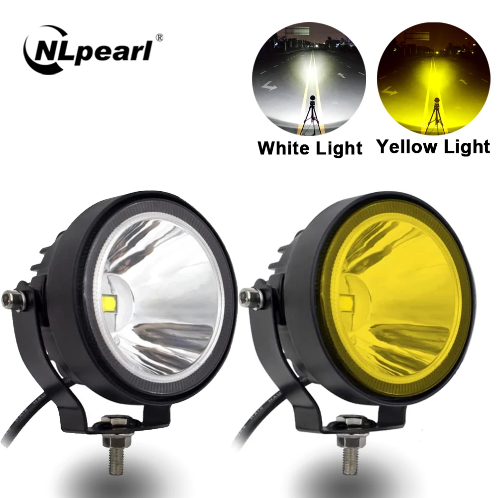 NLpearl 4inch Led Work Light Offroad Round Spotlights Light For Car ATV ...