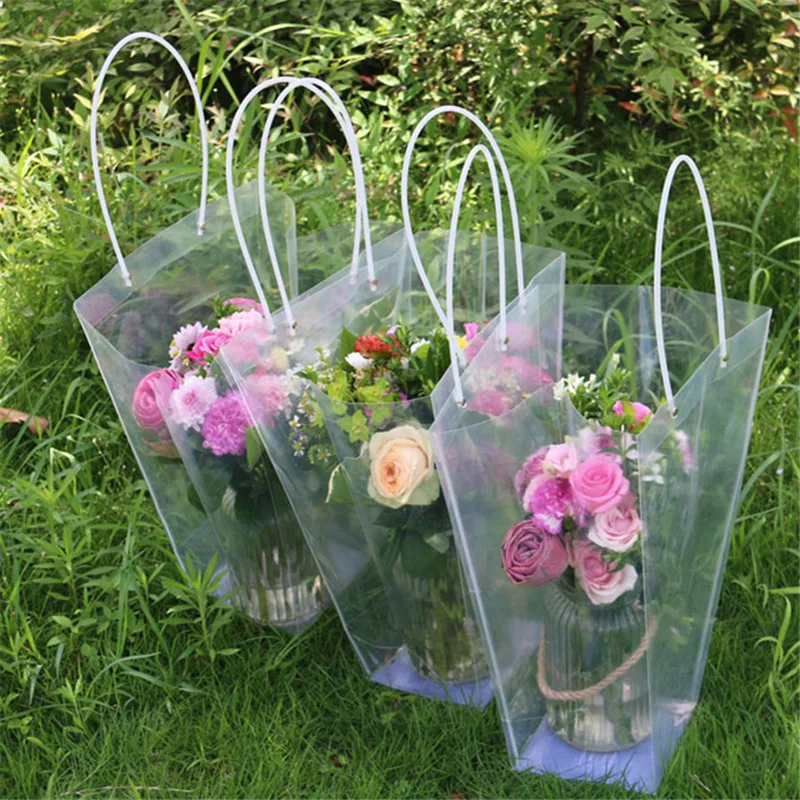 Transparent-Portable-Flower-Packing-Box-Plastic-PVC-Flower-Bag ...