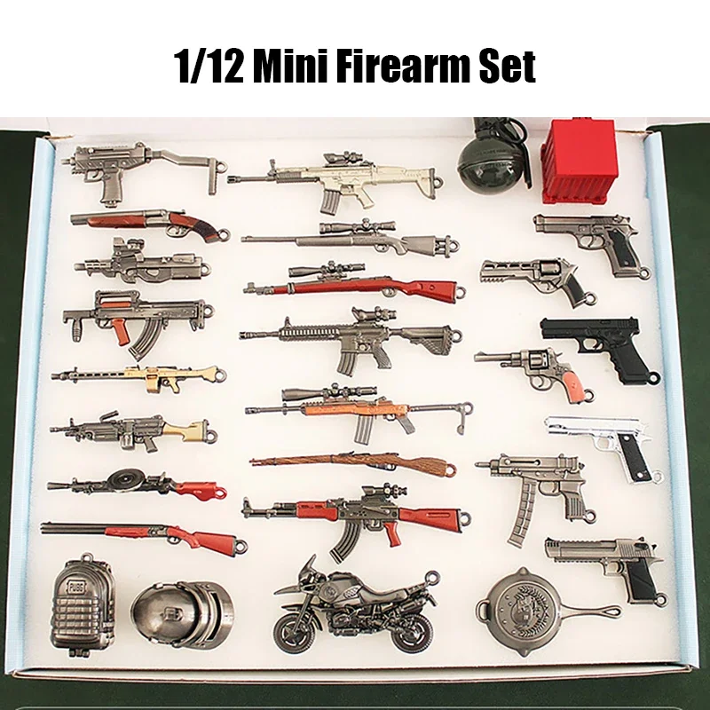 28pcs-1-12-Mini-Firearm-Set-Metal-Gun-Weapon-Model-Gift-Box-Keychain ...