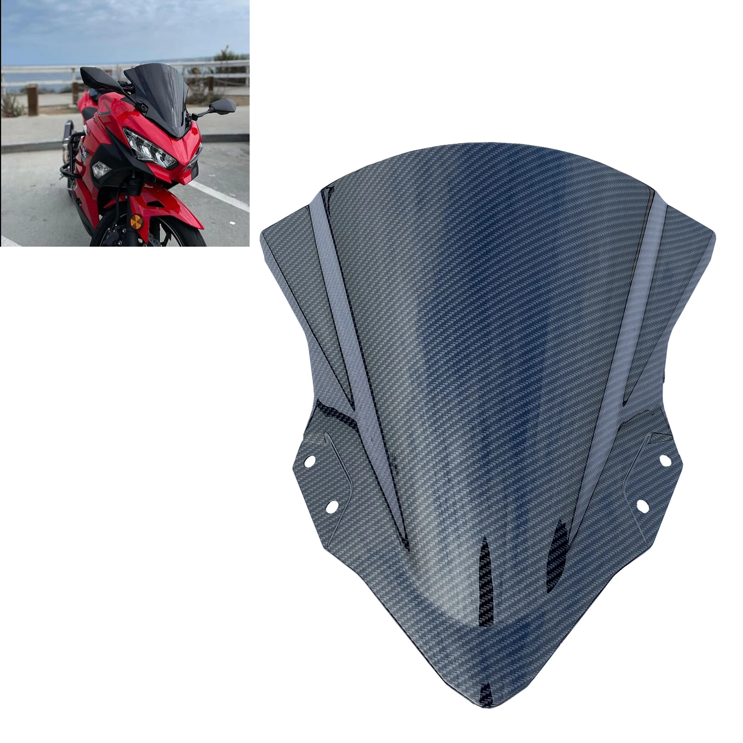 Carbon-Fiber-Painting-Windshield-Windscreen-Double-Bubble-Wind ...