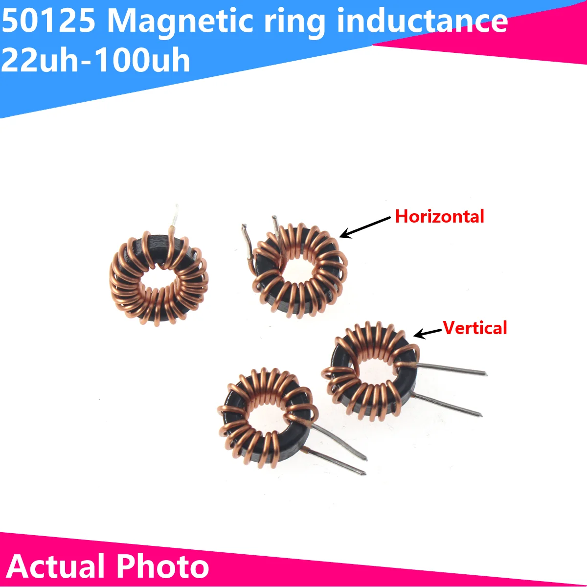 5pcs-50125-Iron-Silicon-Aluminum-Magnetic-Ring-Inductor-22UH-33UH-47UH ...