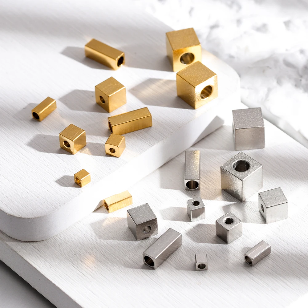 20Pcs-Lot-Stainless-Steel-Square-Rectangular-Beads-Bulk-Spacer-Beads ...