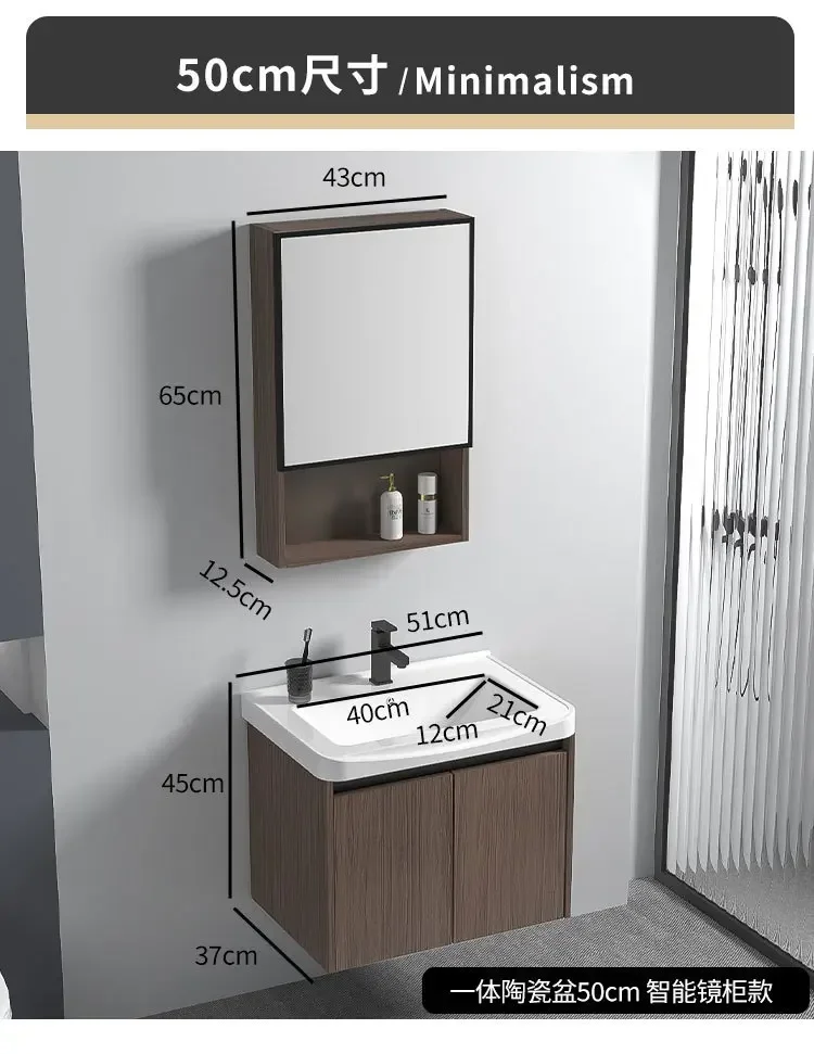 Mới Màu Đen Gỗ Óc Chó Màu Tủ Nhôm Vanity Với Samrt Tủ Gương Phòng Tắm ...