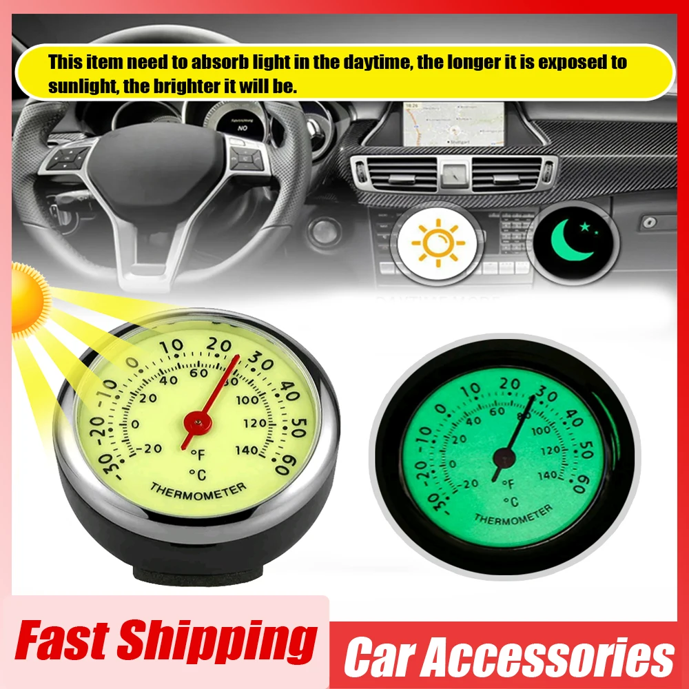 1pc Universal Car Luminous Hygrometer Car Dashboard Decorative ...