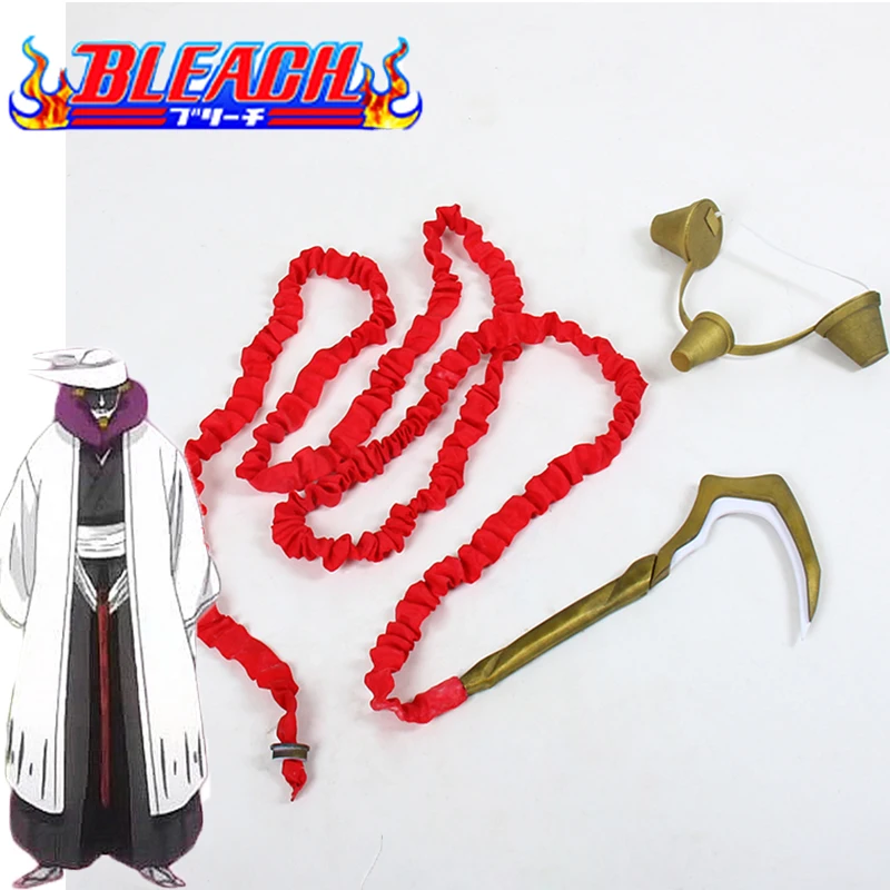 Anime-BLEACH-Kurotsuchi-Mayuri-Hat-Sword-Ear-ornament-Rope-sickle ...