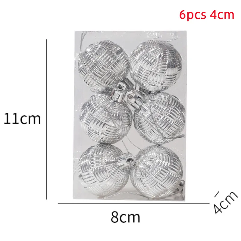 6 bolas navideñas de plástico de 4 cm, doradas, plateadas, rojas ...