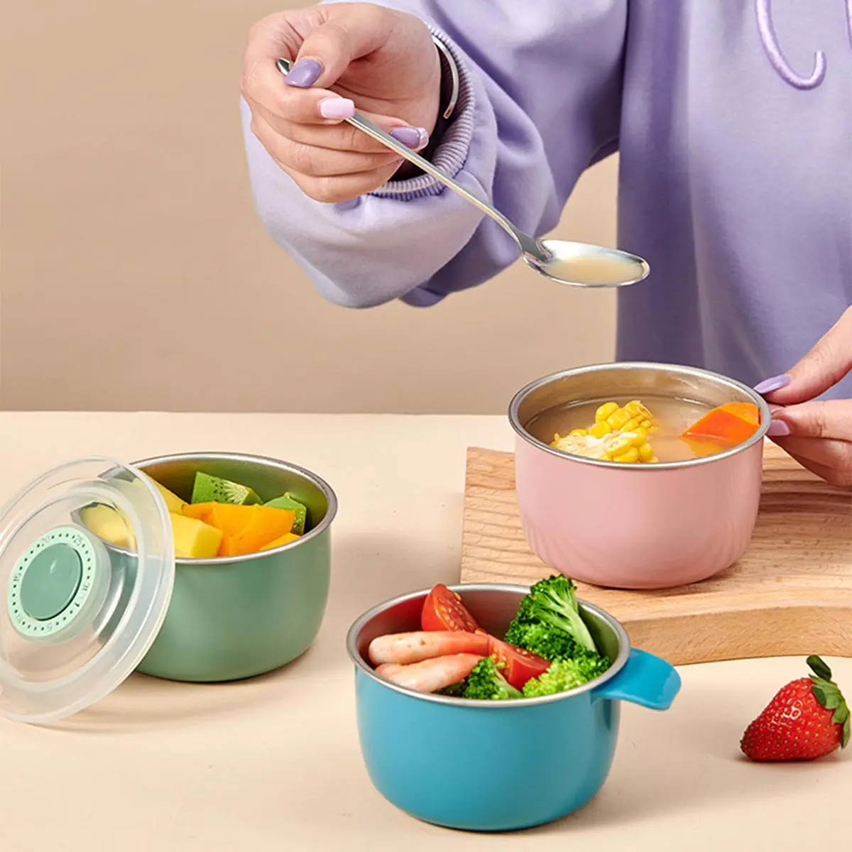 WORTHBUY-Mini-Thermal-Lunch-Box-Food-Container-Stainless-Steel-Vaccum ...