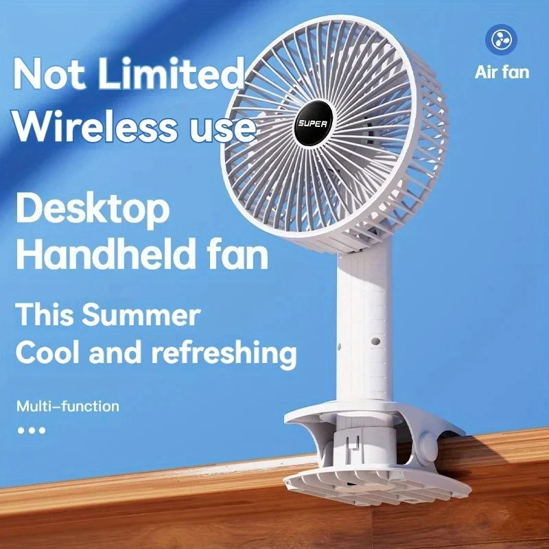 USB-Clip-Fan-Clip-on-Adjustable-Angle-Handheld-Fan-Rechargeable-Small ...