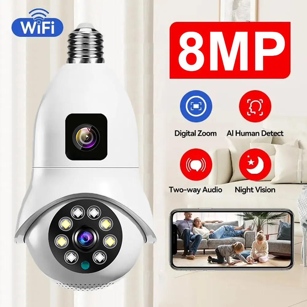 8mp-4k-Gl-hbirne-Wifi-Kamera-Doppel-objektiv-Farbe-Nachtsicht-Auto-Tracking-Zoom-Indoor ...
