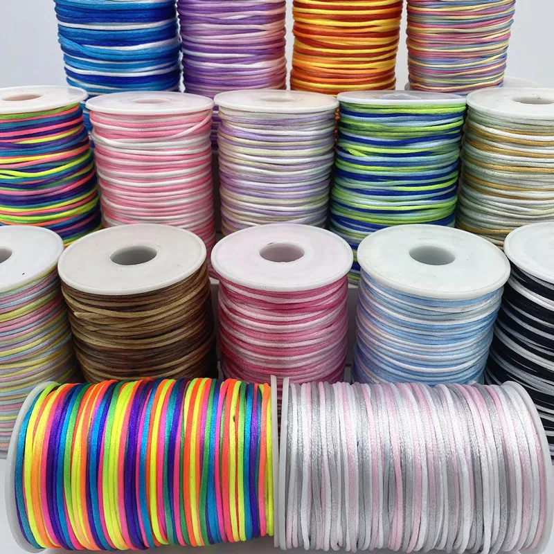 New-2-0mm-Colorful-Chinese-Knot-Line-Cord-Silk-Satin-Cord-Nylon-Cord ...