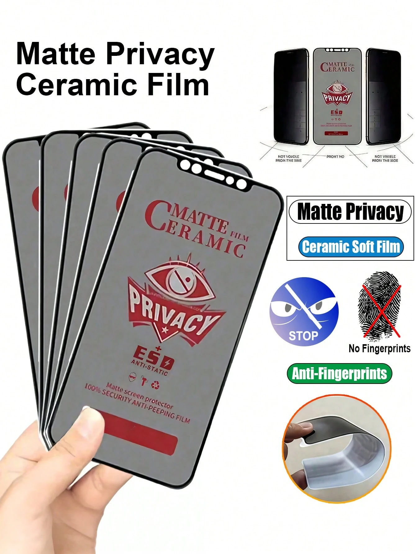 5Pcs Matte Privacy Ceramic Soft Screen Protector Compatible With Xiaomi ...
