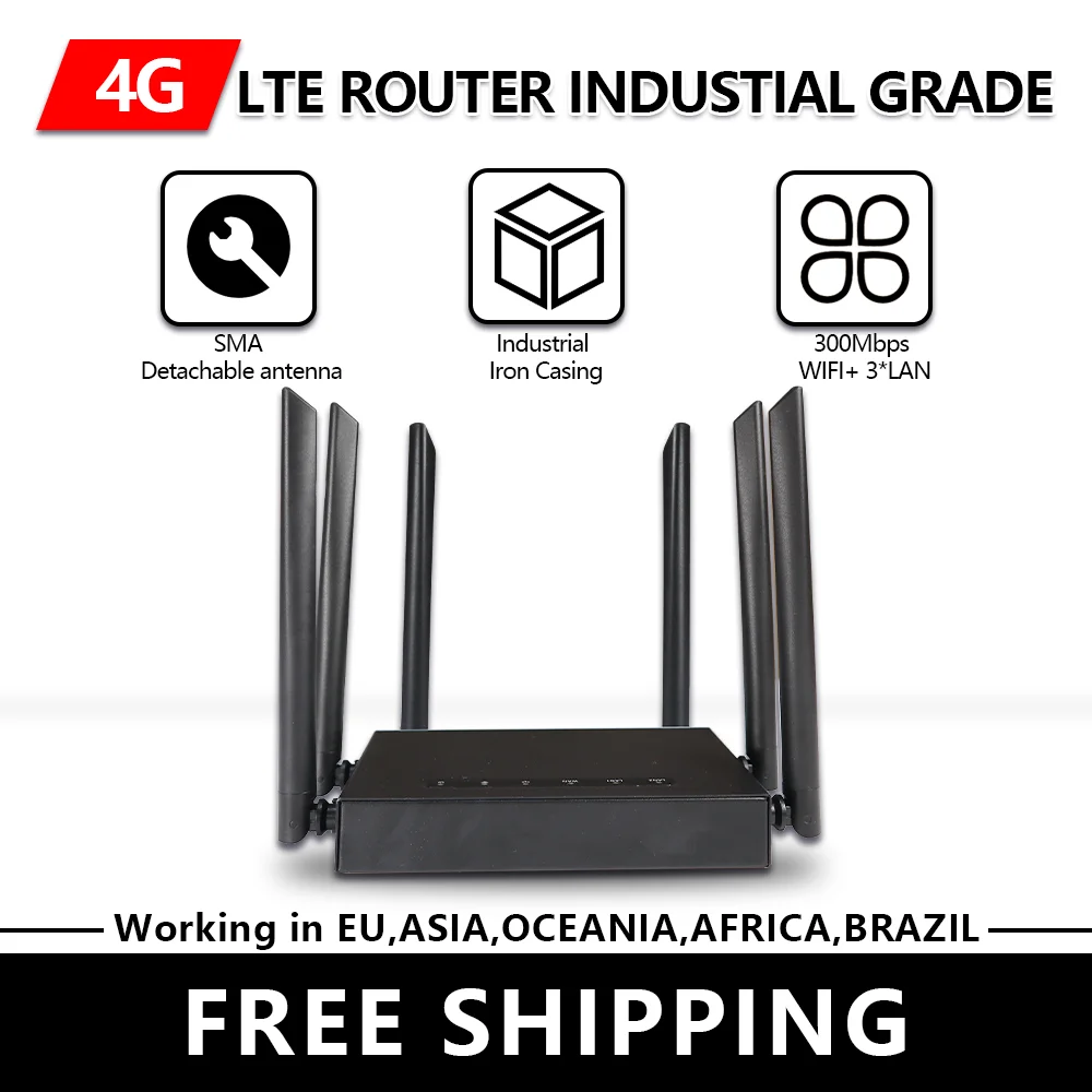 OPTFOCUS 4G LTE Modem 3LAN 300Mbps Long Range WIFI With Sim Card Slot ...