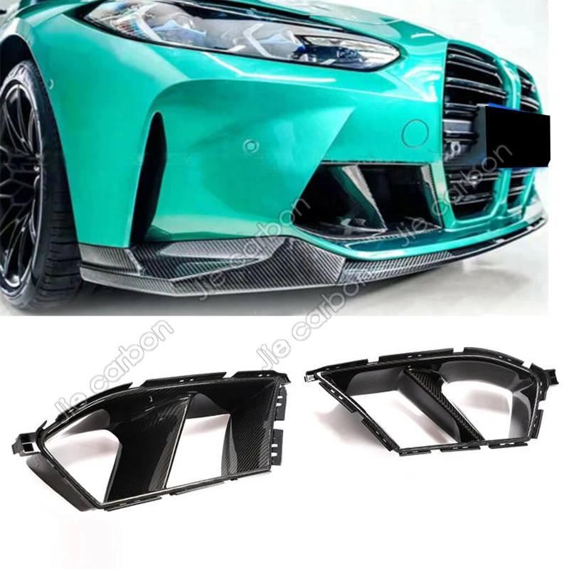 Dry Carbon Car Front Bumper Air Vent Covers Trims For BMW 3 4 Series ...