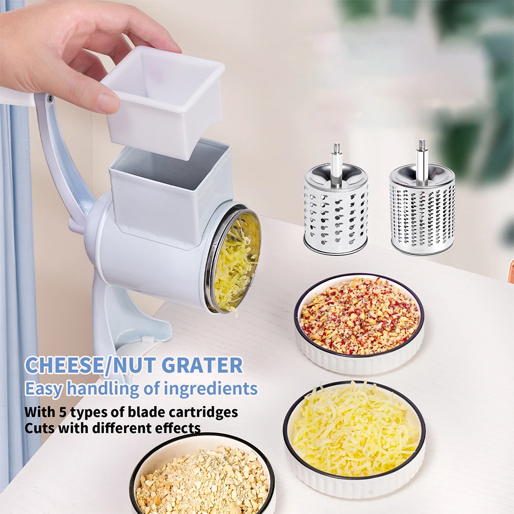 Rotary-Grater-Food-Mills-Nut-Grinder-With-2-Drum-Blade-for-Cheese ...
