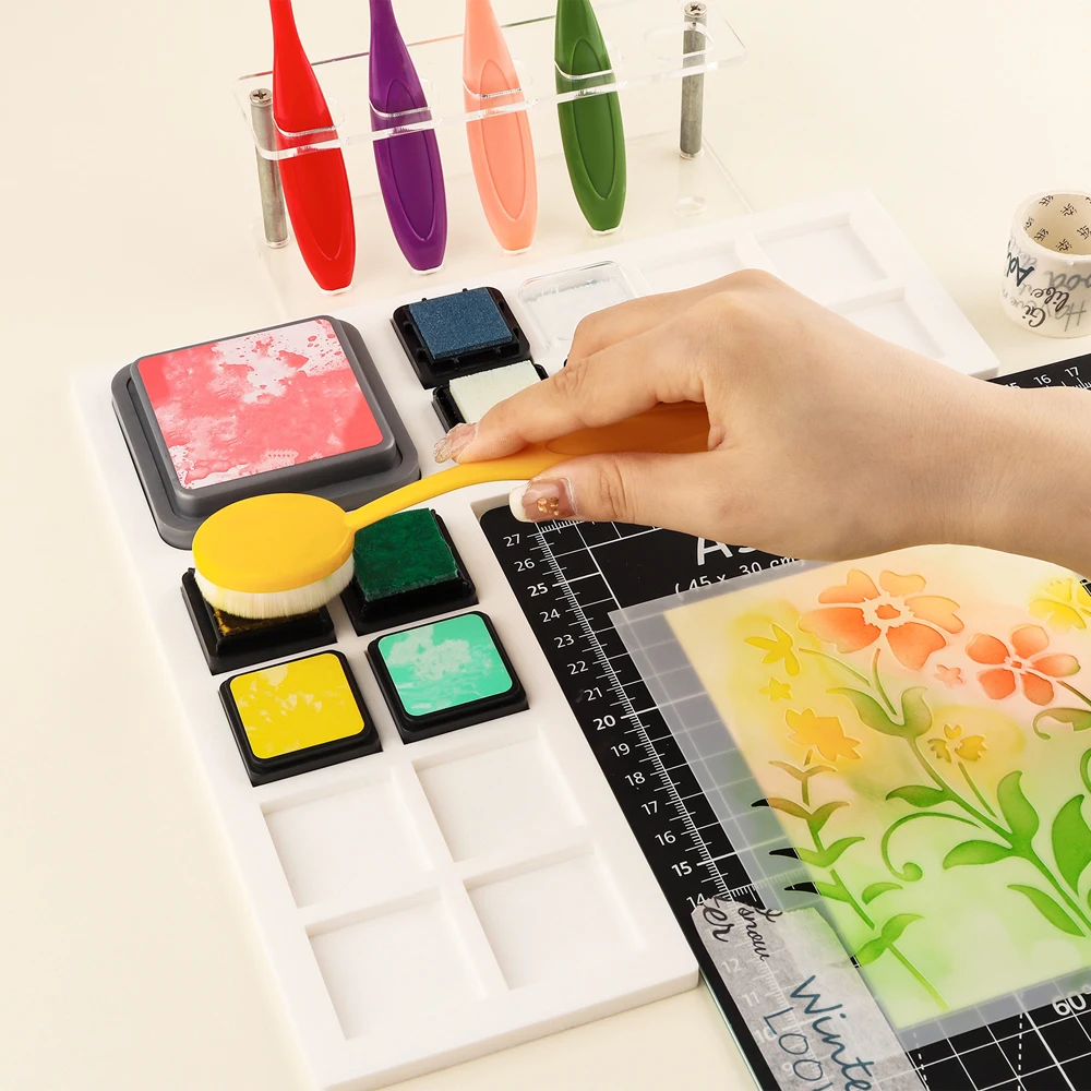 Non-Stick-Ink-Pad-Holder-Silicone-Craft-Mat-for-Painting-L-Shape ...