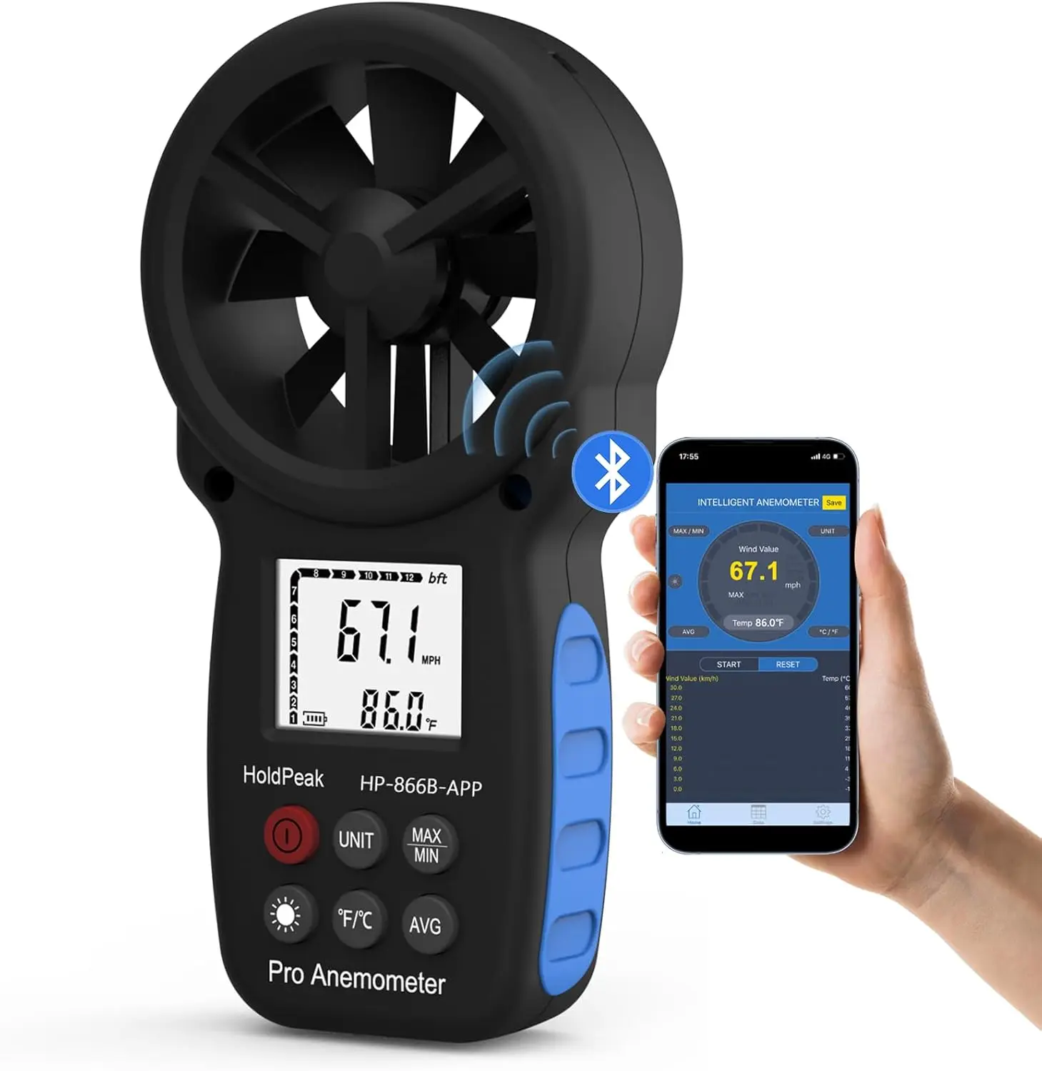 HoldPeak-HP-866B-APP-Digital-Anemometer-Anemometer-Measuring ...
