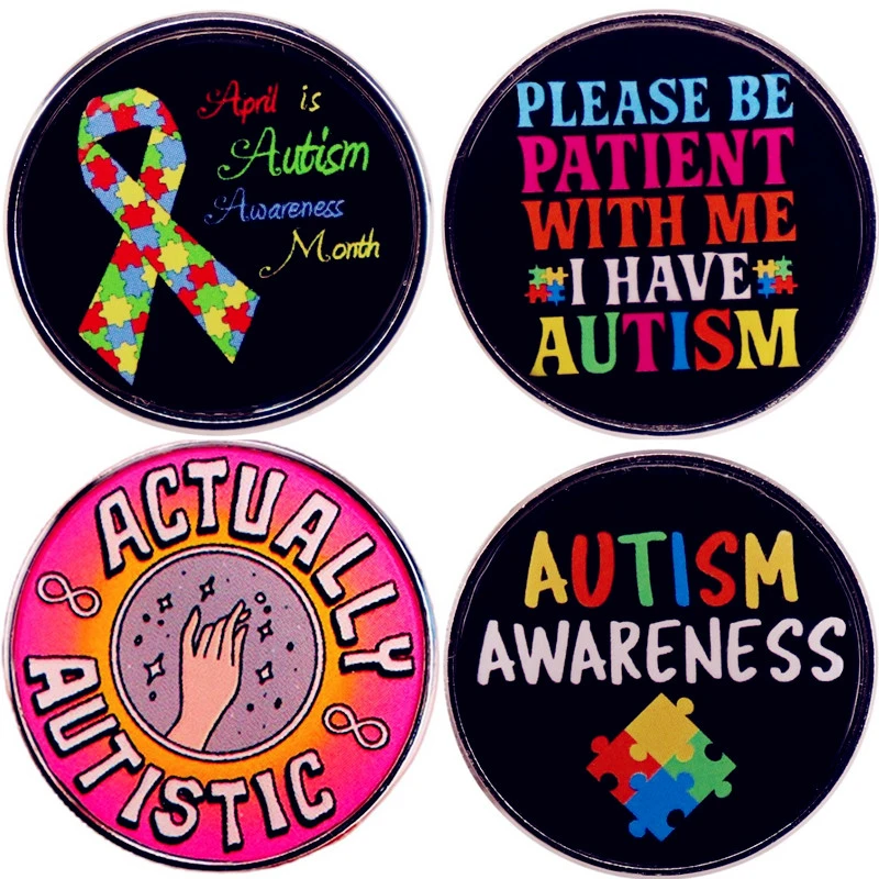 Autism Awareness Introverted Brooches Enamel Pin Brooch Badge Lapel ...