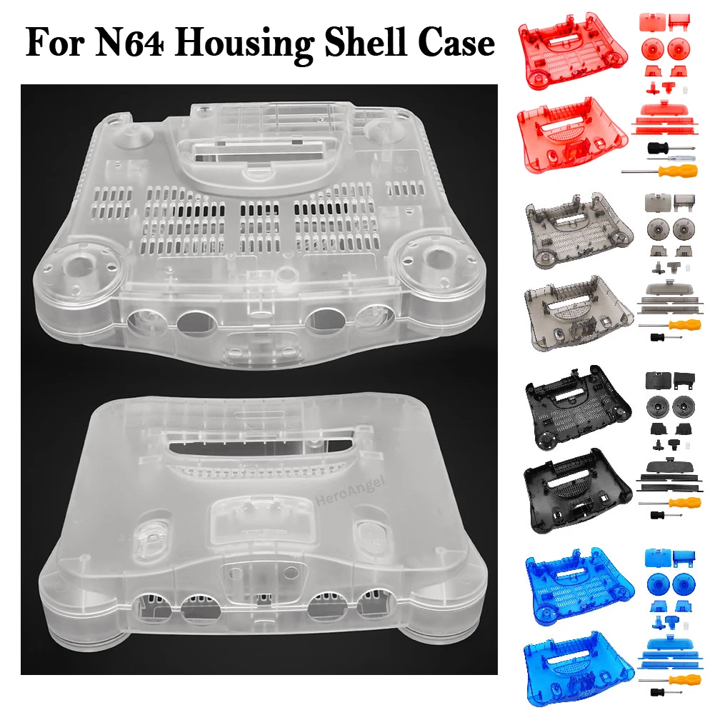 For Nintendo N64 Replacement Plastic Shell Translucent Case Retro Video ...