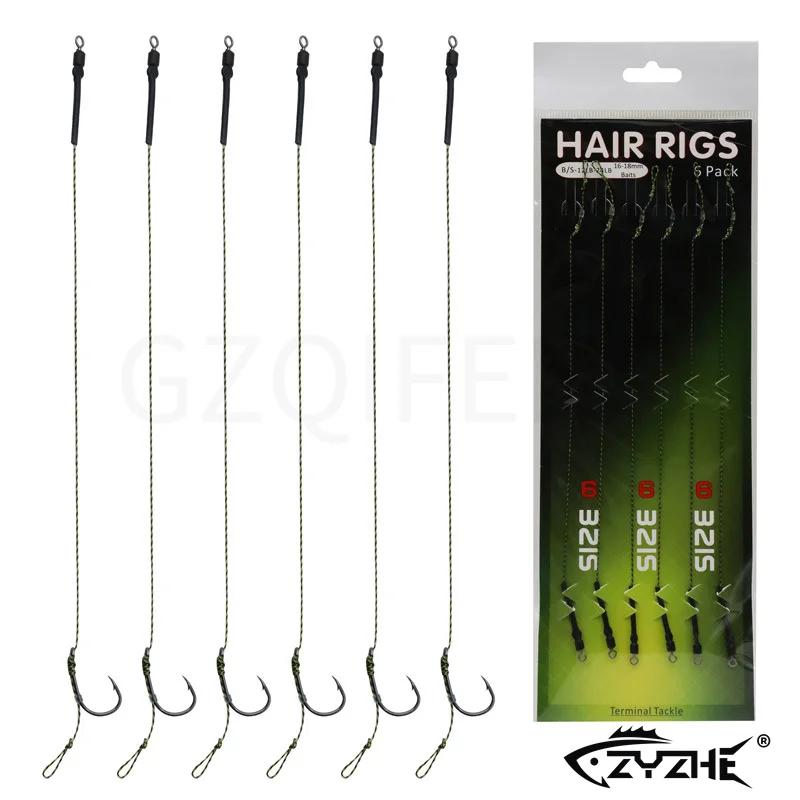 Carp-Fishing-Hook-Set-6Pcs-Ready-made-Hooks-and-Lines-Size-2-4-6-8 ...