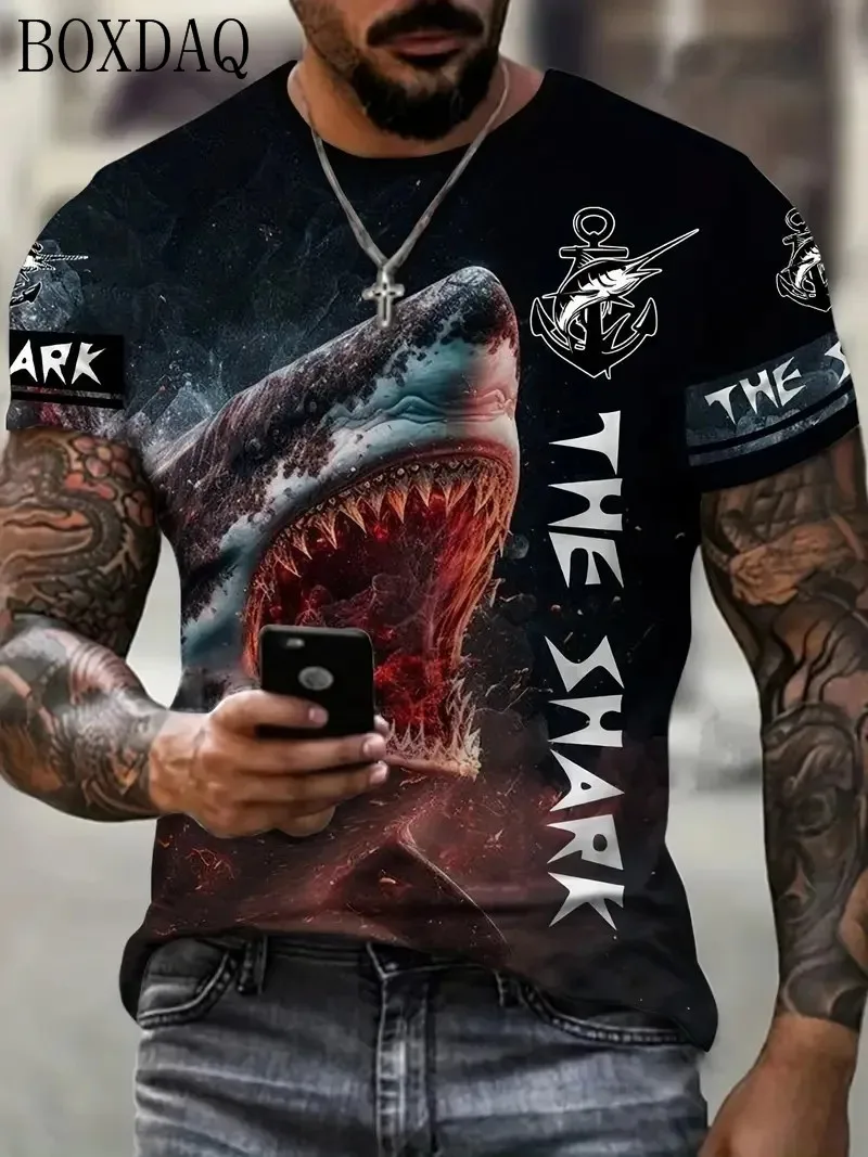 Shark T Shirts For Men s Beach Casual Summer 3d Print Street Style Man