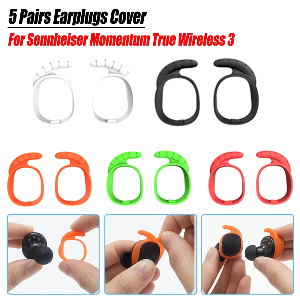 5-Pairs-Earphone-Cap-Silicone-Protective-Eartip-Cover-Replacement ...