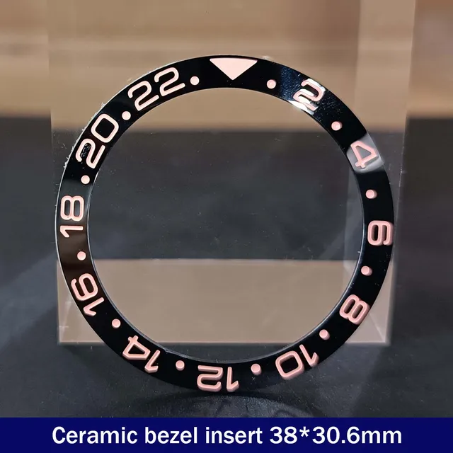 Sloping 38mm*30.6mm Ceramic Bezel GMT and Diving watch Insert For 40mm ...