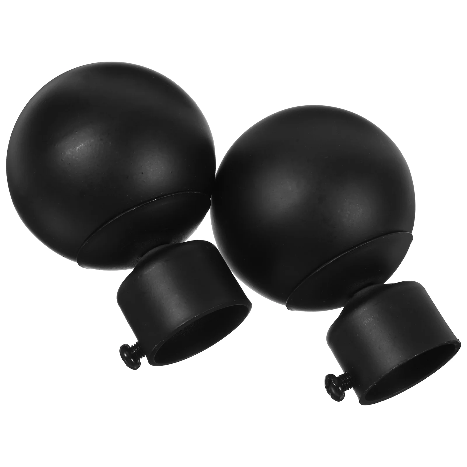2-Window-Curtain-Rod-End-Anti-Rust-Drapery-Window-Black-Cap-Curtain-Rod ...