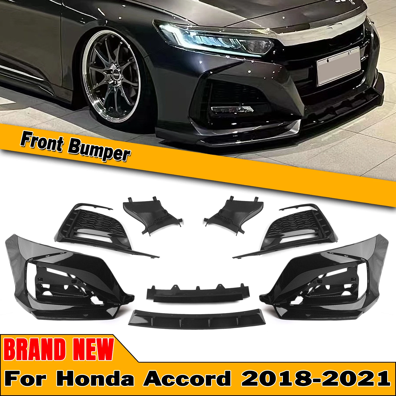 Yofer Front Bumper Surround Molding Trim Cover For Honda Accord 10th ...