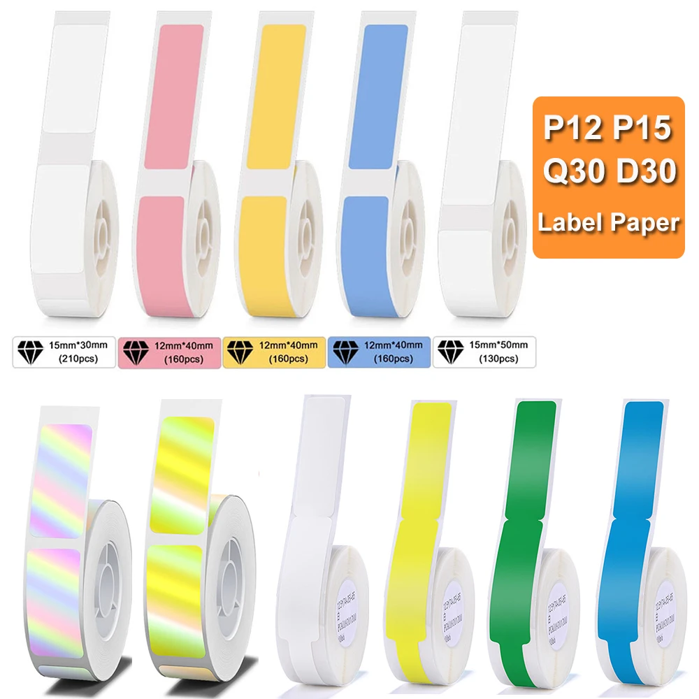 1Roll-white-transparent-label-sticker-Label-Maker-Paper-for-P12-P15-P50 ...