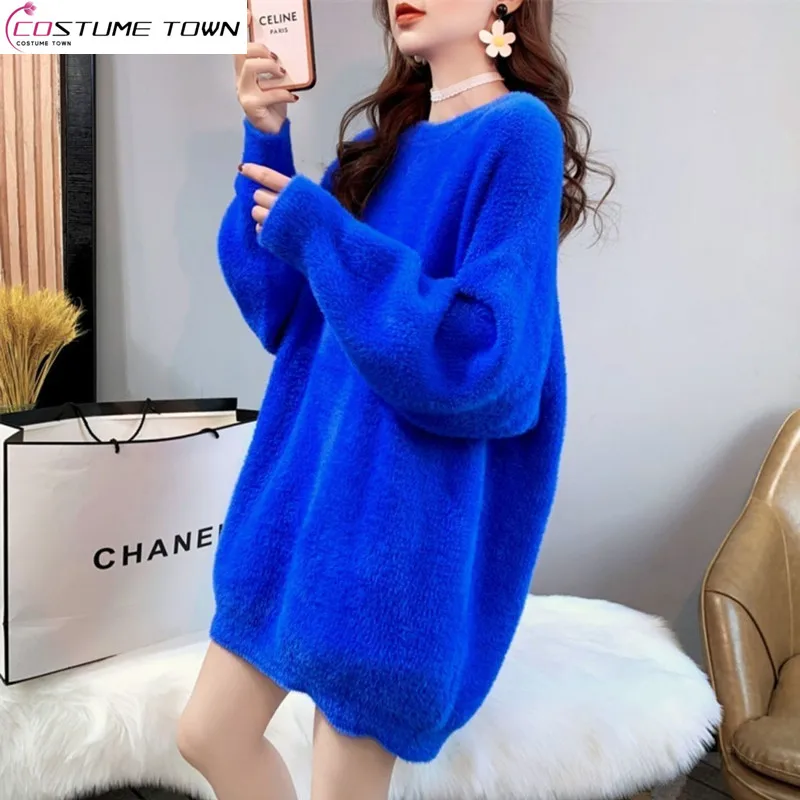 Large-Women-s-Fat-Mm-Sweater-Imitated-Mink-Fleece-Loose-and-Lazy-Mid ...