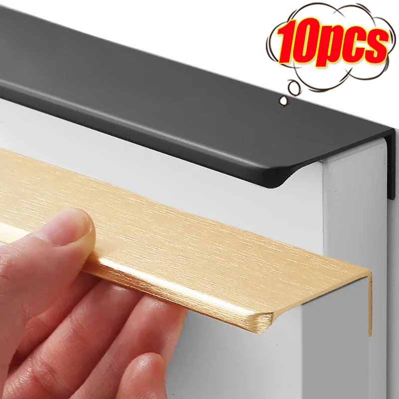 10-1PCS Invisible Drawer Handles Aluminum Alloy Cabinet Cupboard Door ...