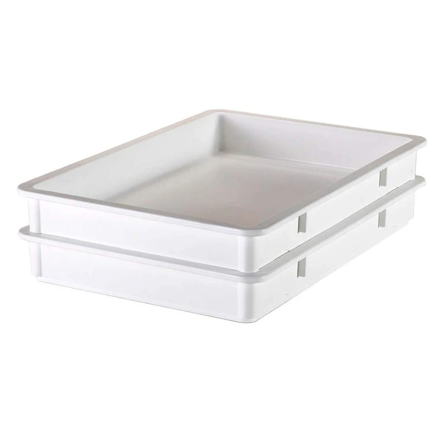 White Heavy-Duty Plastic polypropylene stackable Pizza Bread Storage ...