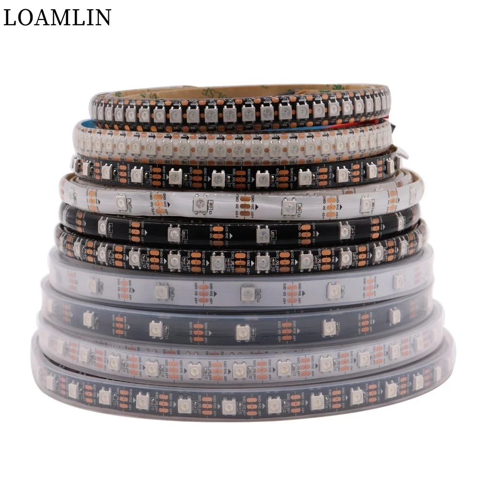 1m 2m 3m 4m 5m Ws2812b Ws2812 Led Strip,30/60/74/96/144pixels/leds/m ...