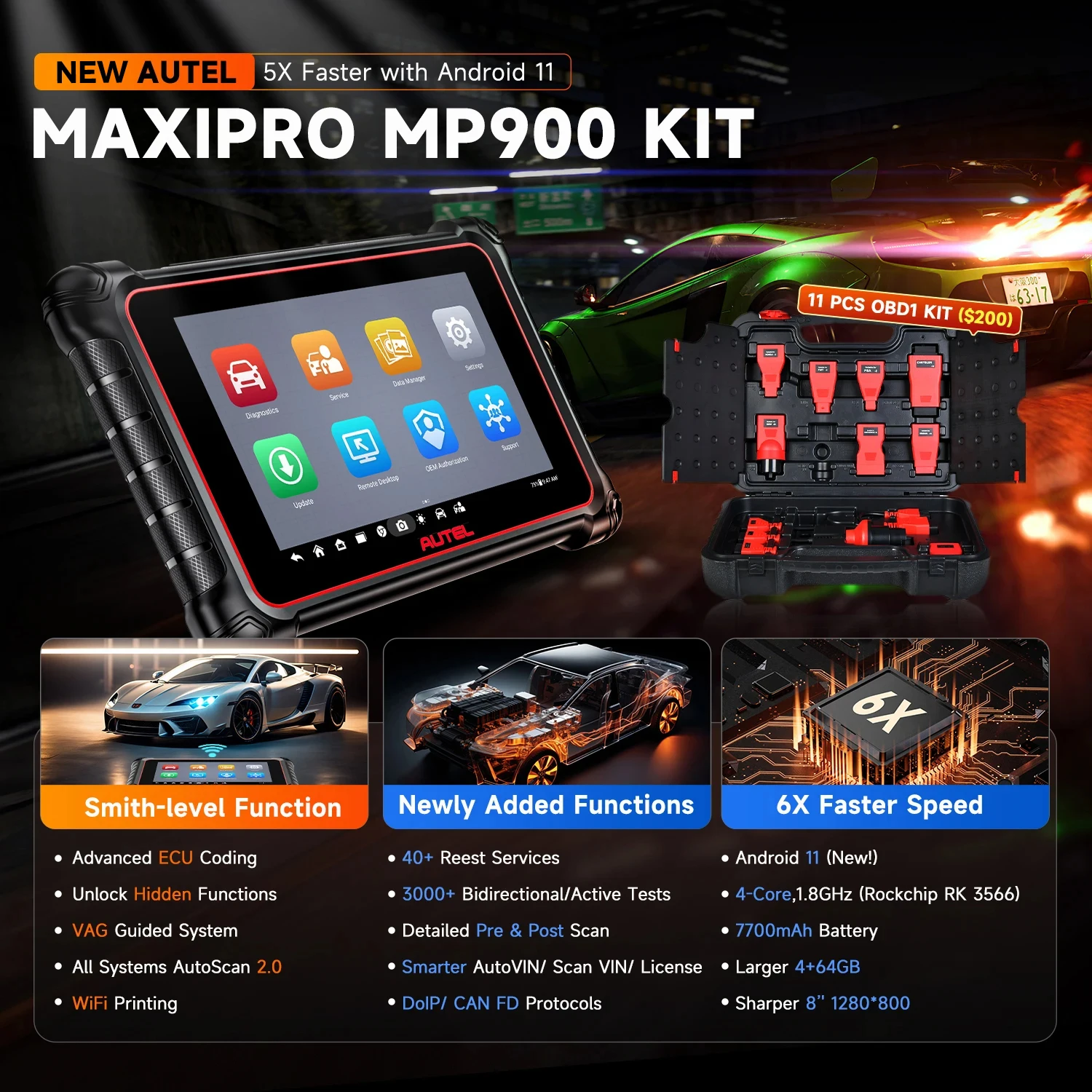 Autel MaxiPRO MP900 KIT Инструмент для диагностики всей системы ...