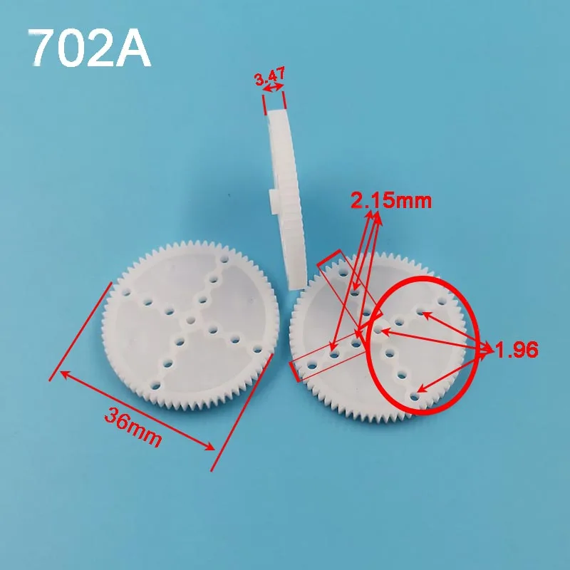 702A 0.5M Plastic Gear OD=36mm 70 Teeth POM Toy Model 70T Pinion Center ...