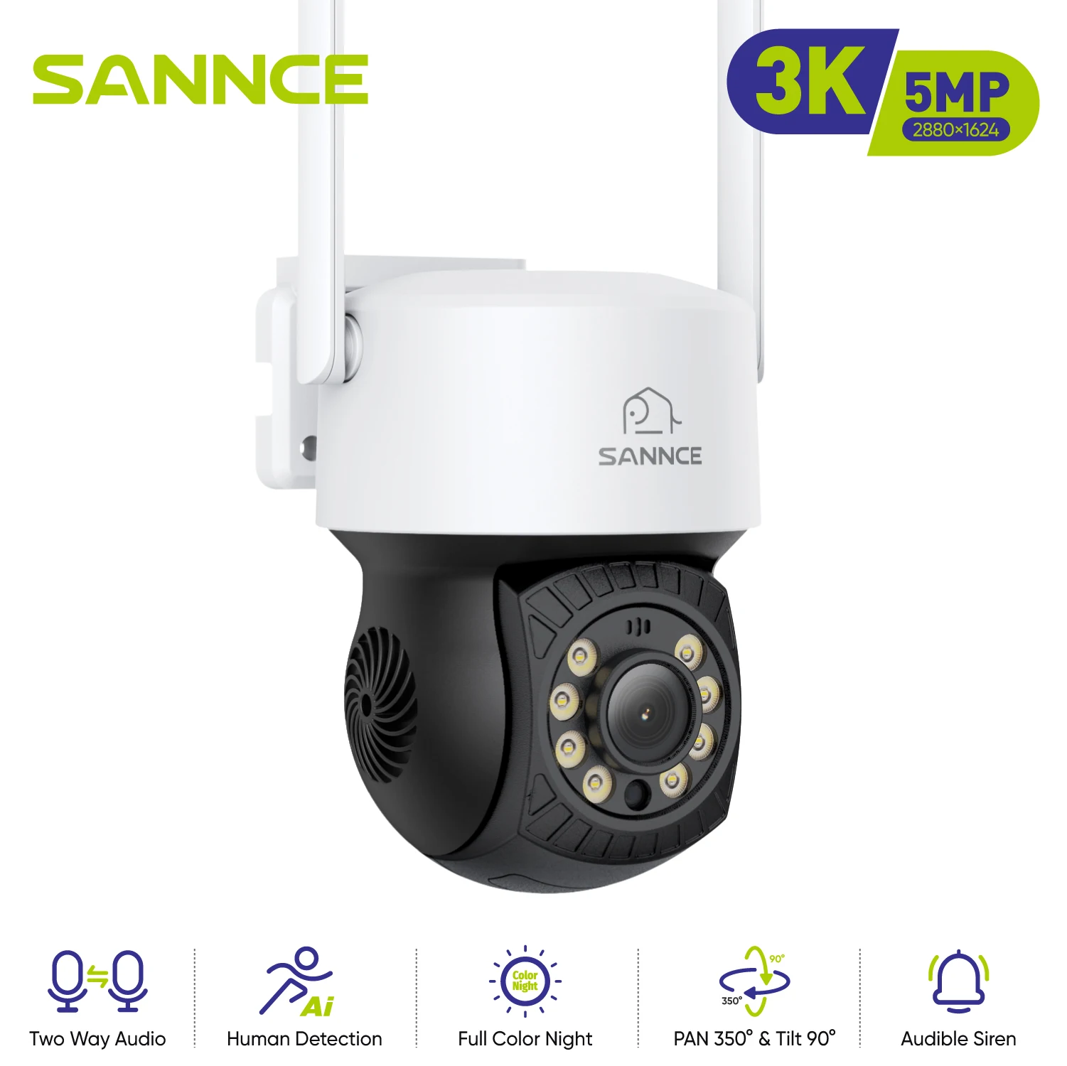 SANNCE-5MP-Video-Surveillance-Camera-WIFI-System-Two-way-Voice-128G-TF ...