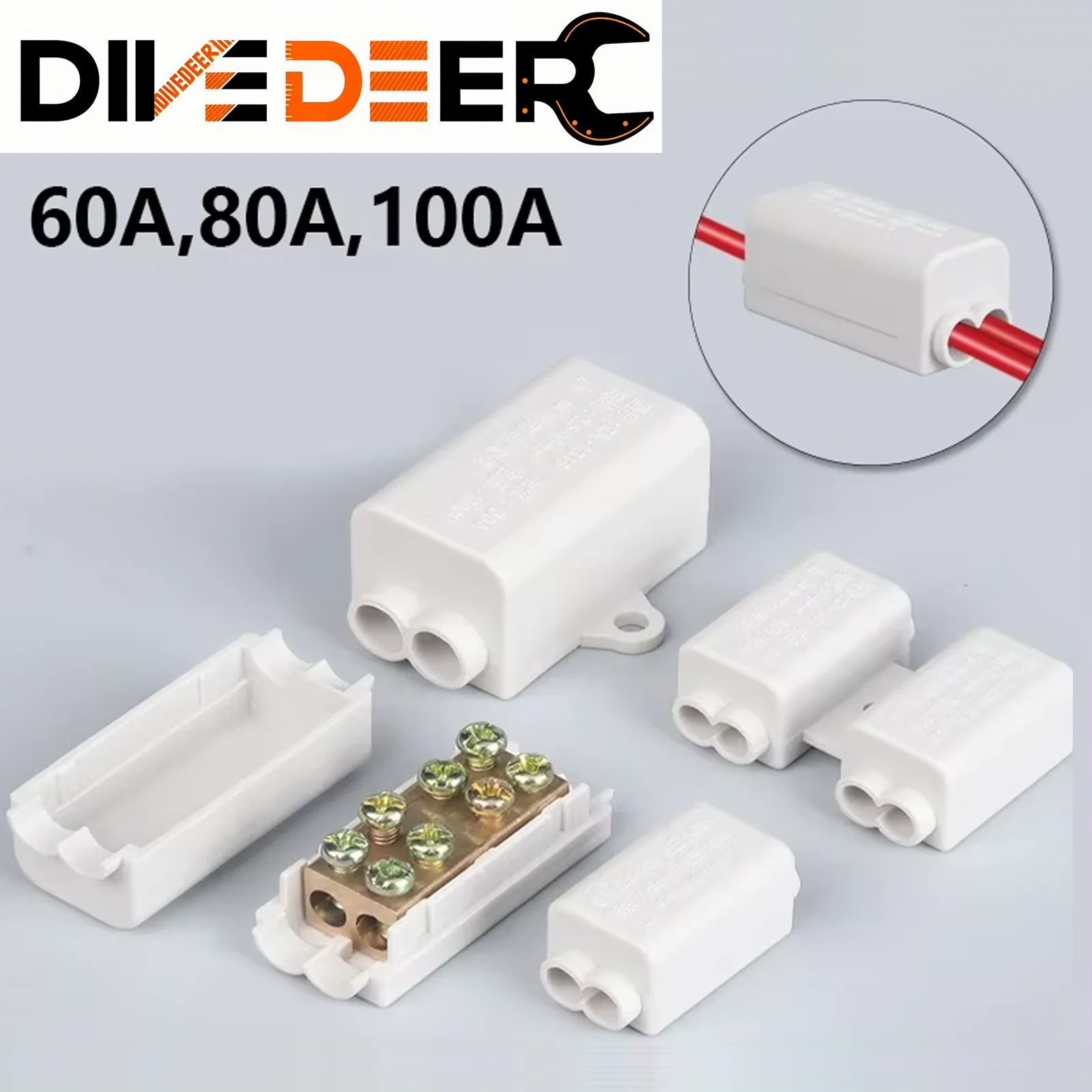 3PCS High Power Splitter Quick Wire Connector Terminal Block Electrical ...
