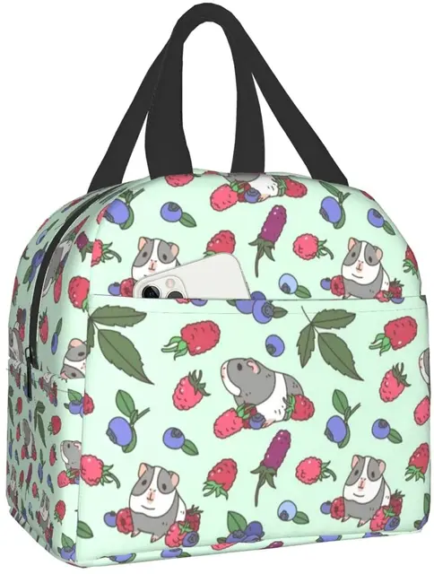Guinea pig with popcorning Lunch Box Insulated Lunch Boxes Waterproof ...