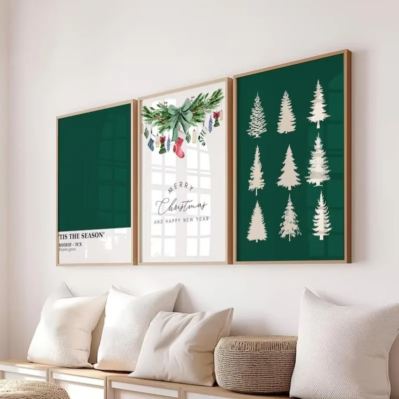 Gallery Set of 3 Christmas Wall Art Christmas Decorations Christmas ...