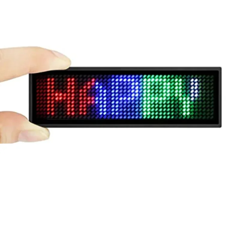 LED-Name-Tag-Upgraded-Rechargeable-LED-Badge-Scrolling-Mini-LED-Display ...