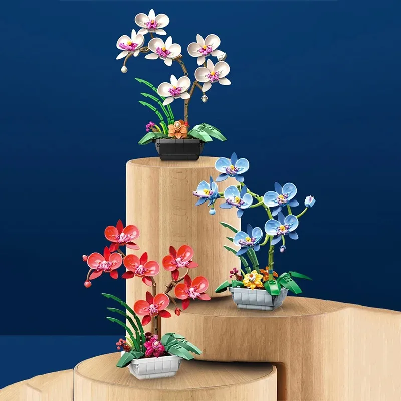 Orchid-Flower-Building-Blocks-Toy-Flowers-Bouquet-Blocks-Bonsai-Plant ...