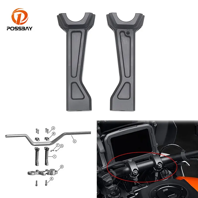 2pcs Motorcycle Tall Risers 2Inche Handlebar Riser Accessories for ...