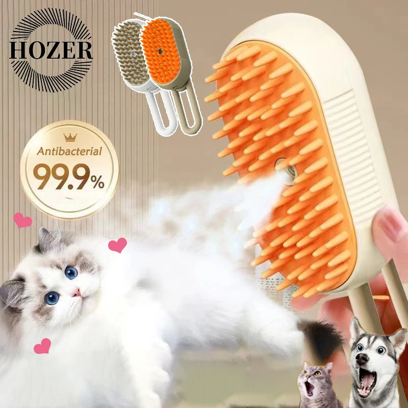 Cat-Dog-Pet-Spray-Massage-Brush-3-in-1-One-Button-Steam-Spray-Folding ...