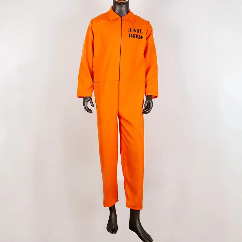 American Prisoner Costume Cosplay Costume Halloween Men's Adult Prison ...